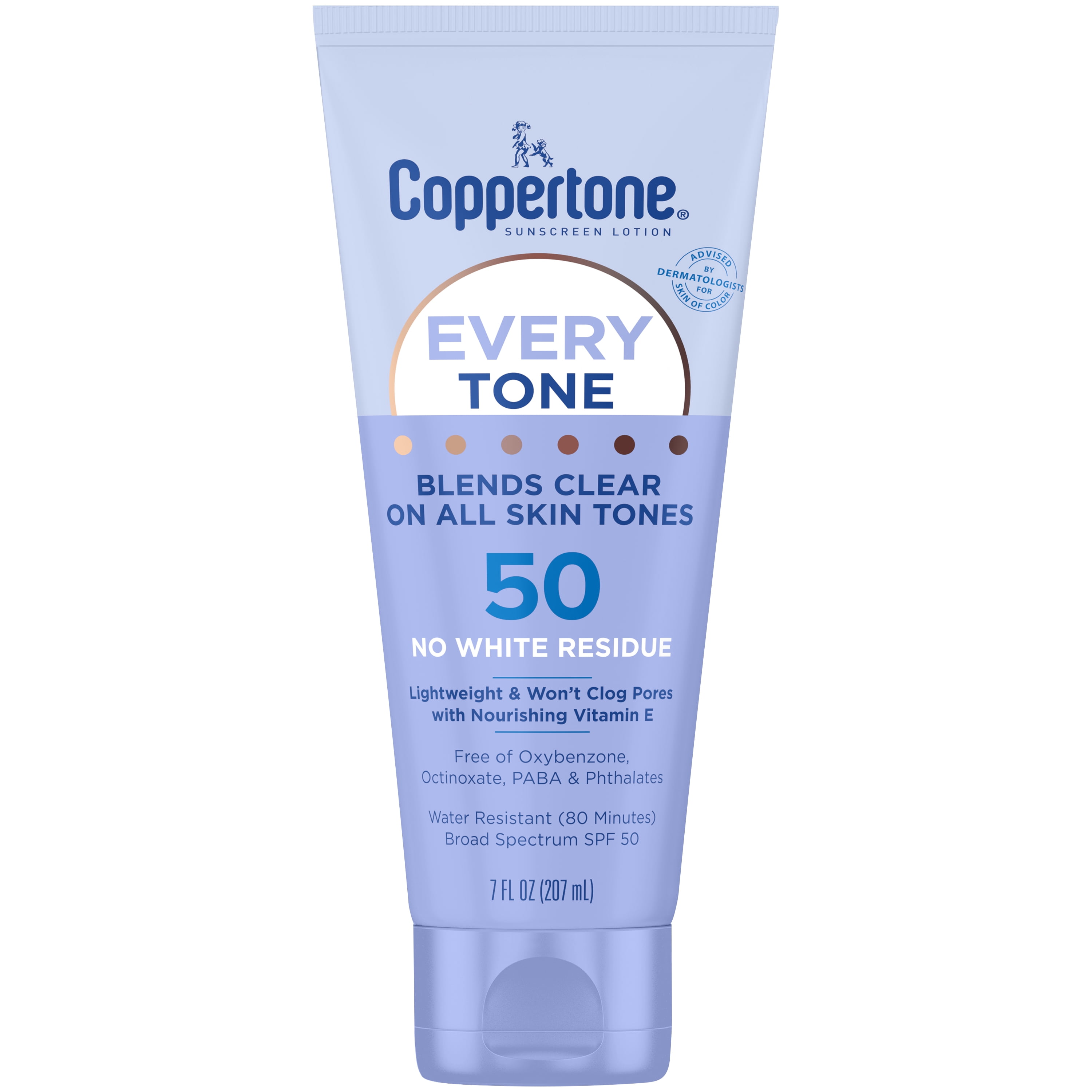 Coppertone Every Tone Sunscreen Lotion SPF 50, Rubs on Clear Sunscreen ...