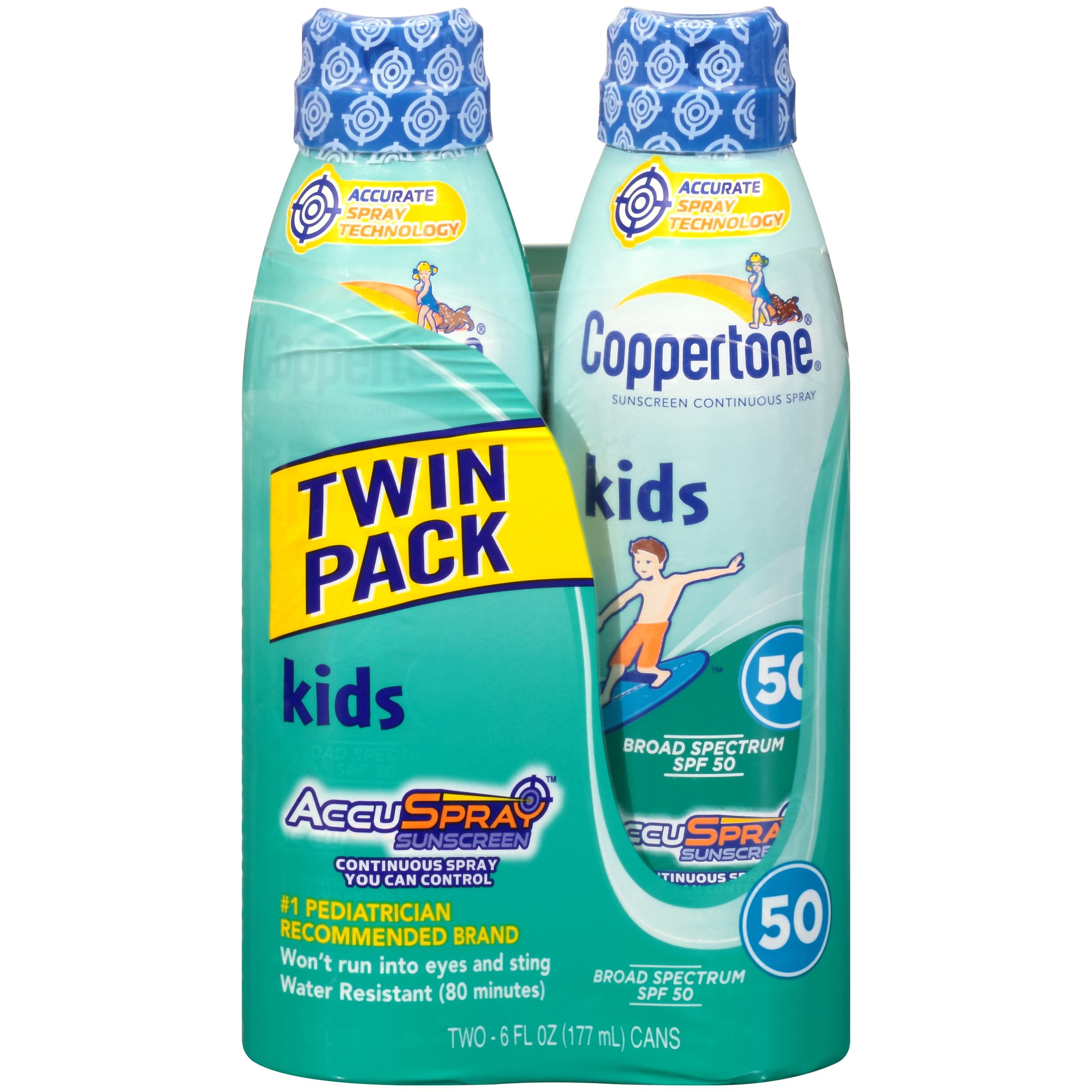 Coppertone Kids Continuous Spray Spf 50 , 6 Ounces (Twin Pack) - Walmart.com