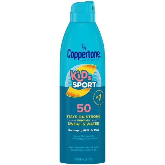 Coppertone Kids Sport Sunscreen Spray, SPF 50 Spray Sunscreen for Kids ...