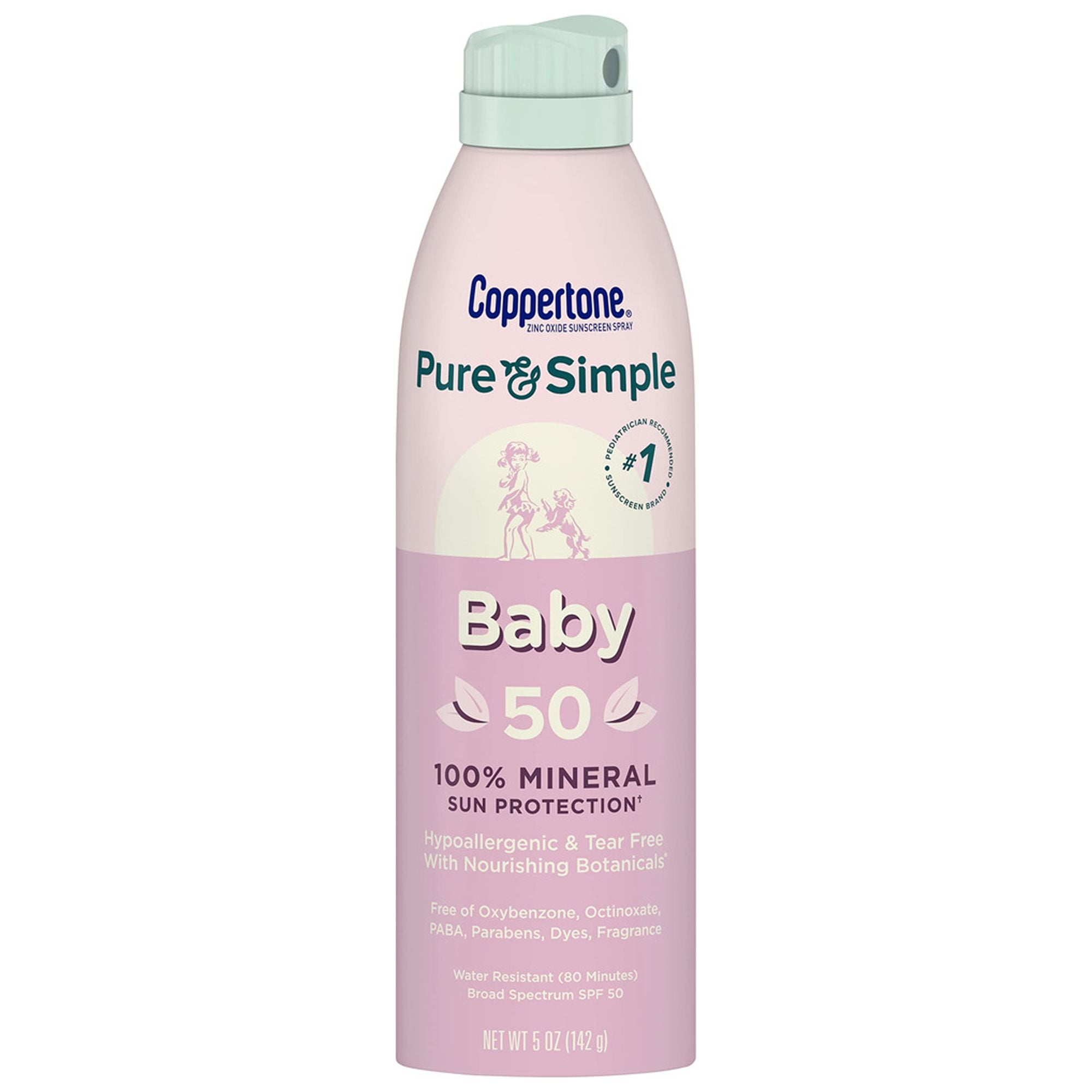 Coppertone Pure & Simple Baby SPF 50 Sunscreen Spray - 5.0 Oz (Pack of ...
