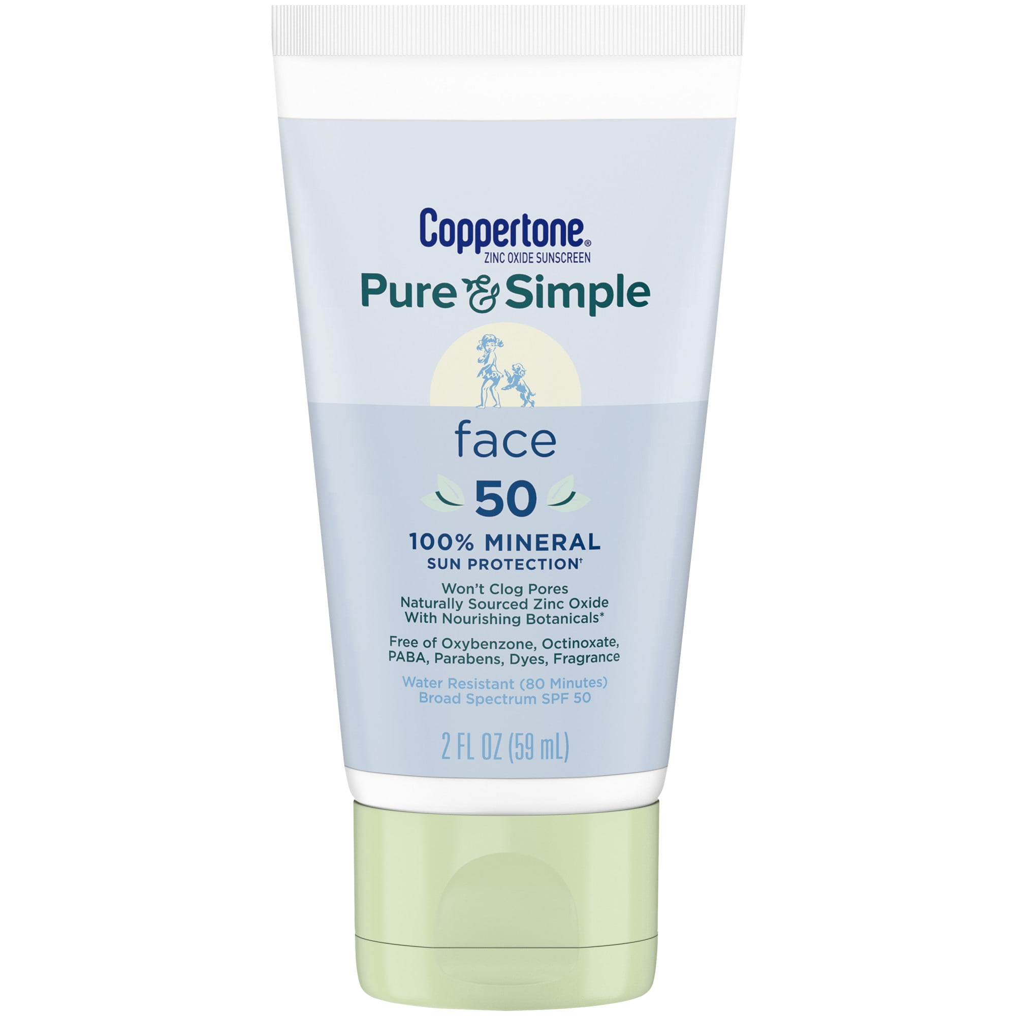 Coppertone Pure and Simple Face Sunscreen Lotion, SPF 50 Sunscreen ...