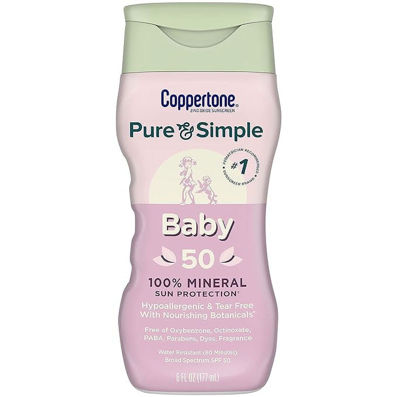 Beiersdorf Coppertone Pure and Simple Sunscreen SPF 50, Mineral Based ...