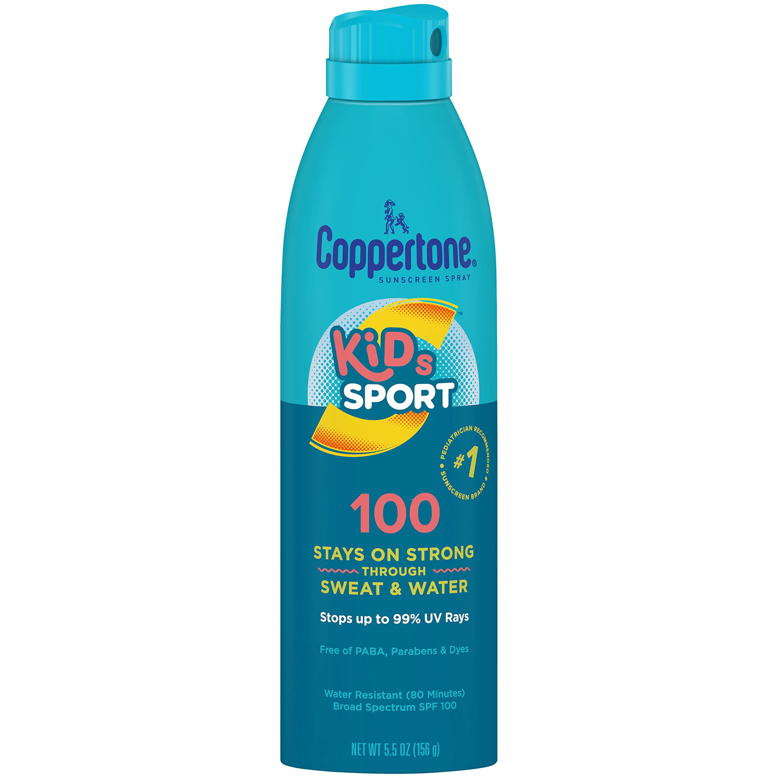 Coppertone SPORT Kids Sunscreen Spray SPF 100, Water Resistant ...