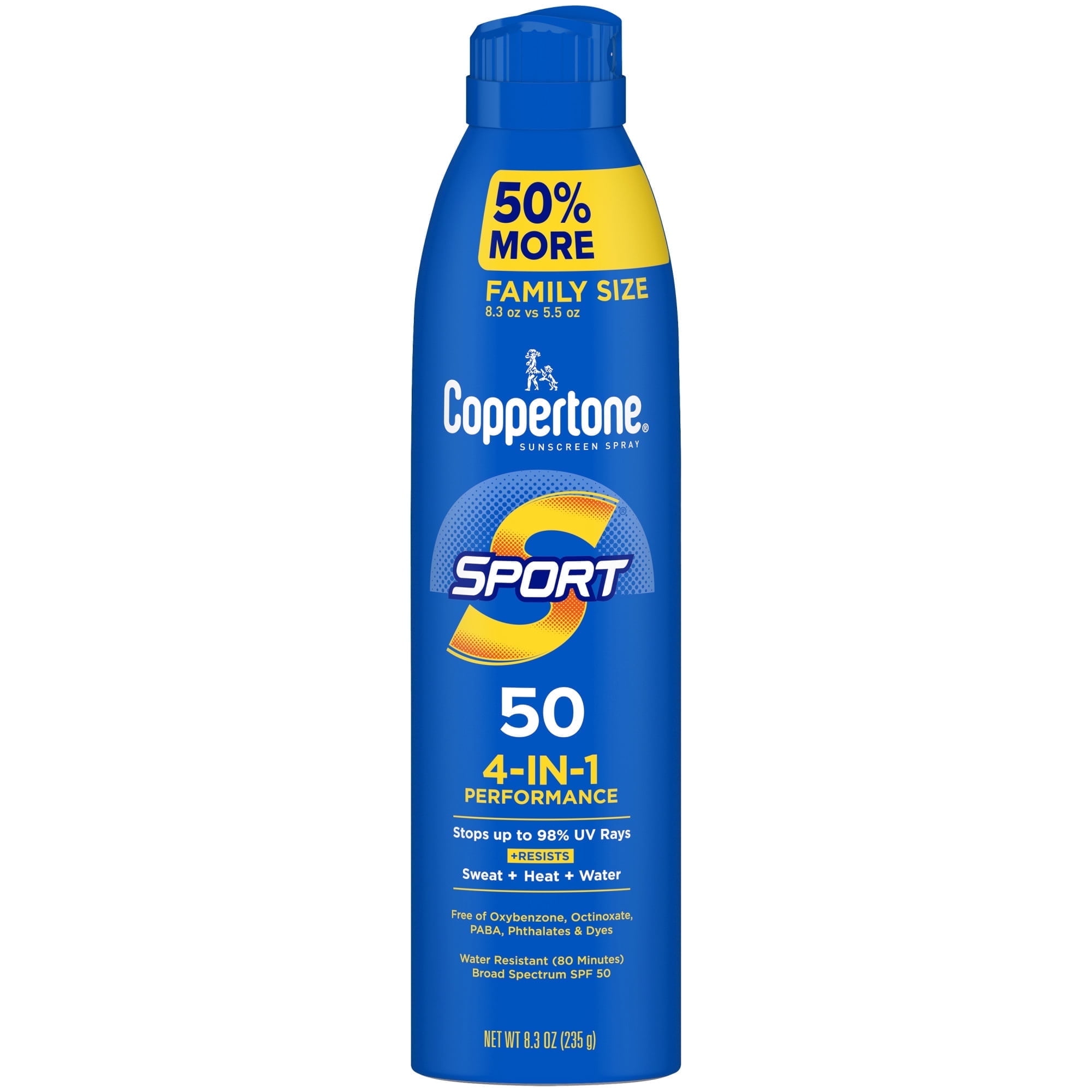 Coppertone Sport Sunscreen Spray, SPF 50 Spray Sunscreen, 8.3 oz ( 3 ...