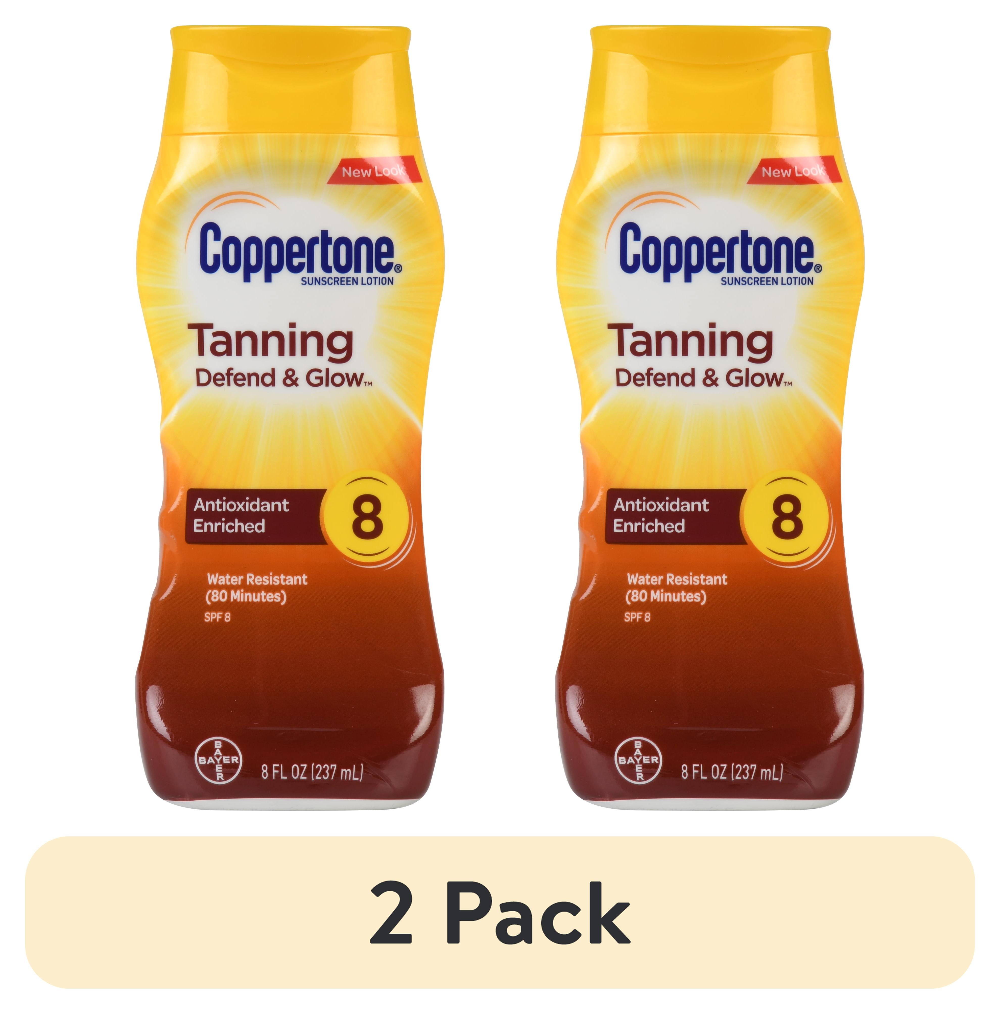 (2 pack) Coppertone Sunscreen Lotion SPF 8 8 oz - Walmart.com