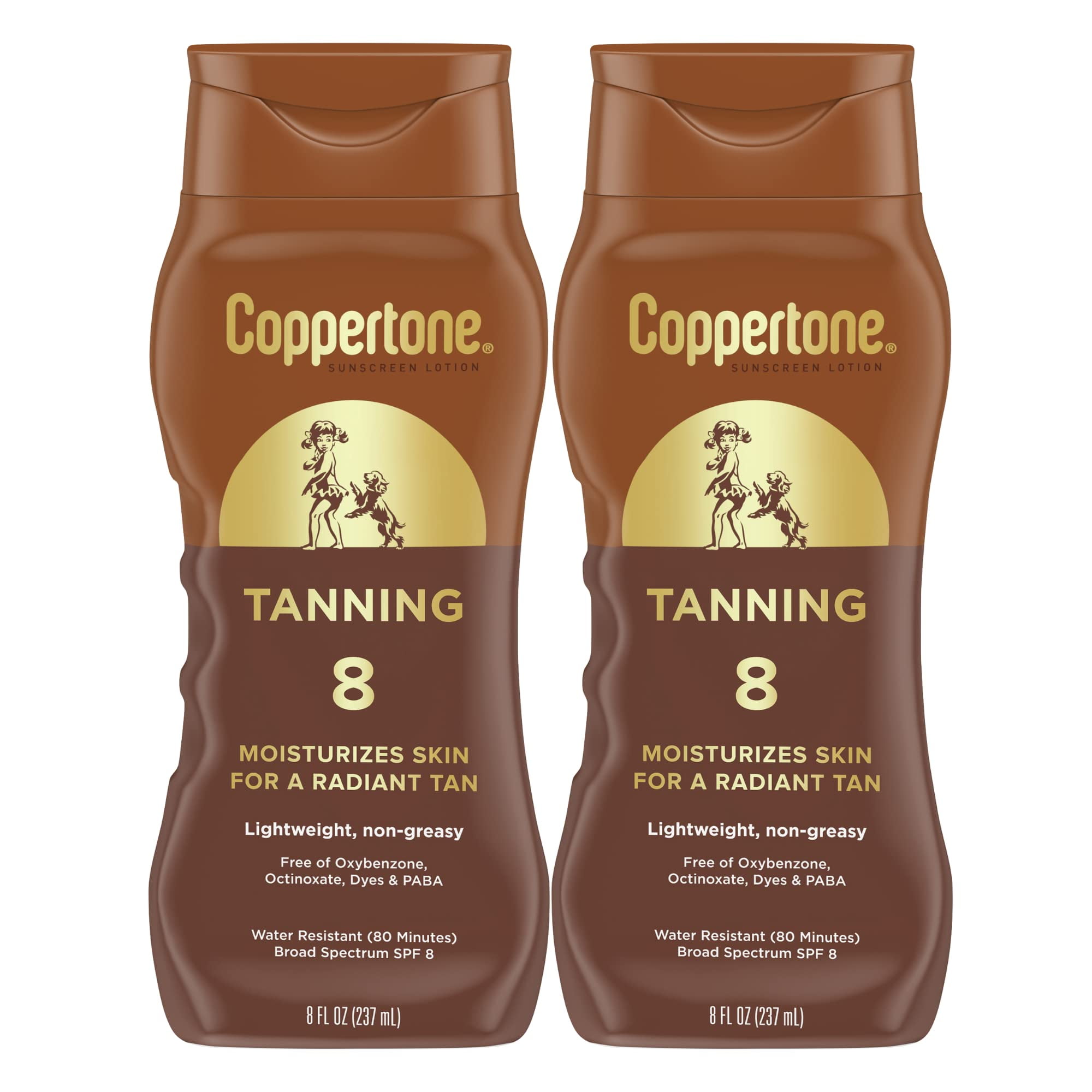 Coppertone Tanning Sunscreen Lotion, Water Resistant Body Sunscreen SPF ...