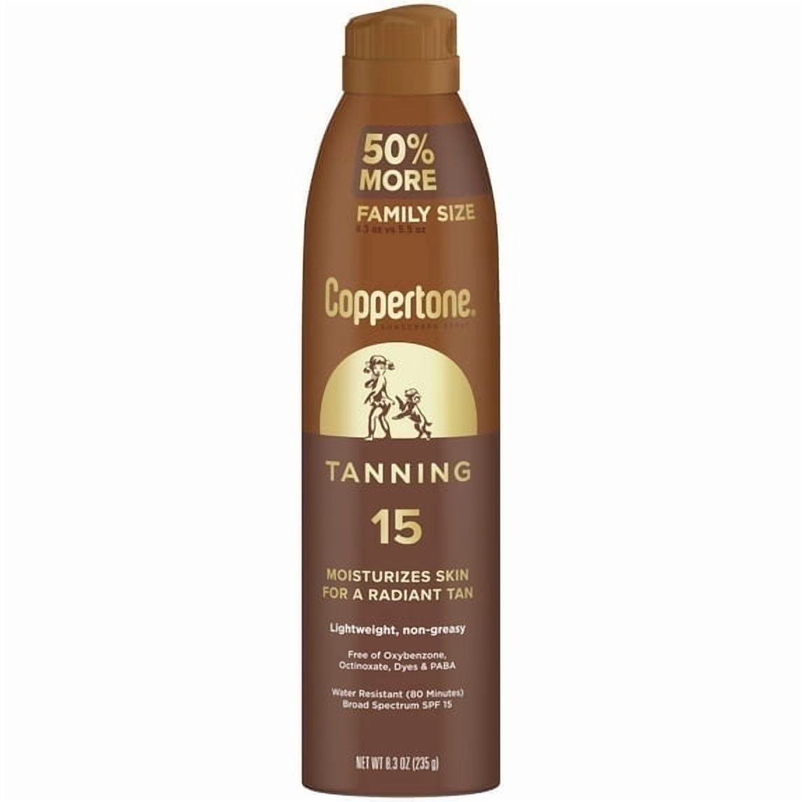 Coppertone Tanning Sunscreen Spray, SPF 15 Sunscreen, 8.3 Oz ( 2 Pack ) - Walmart.com