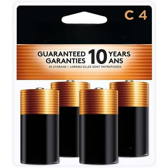 Coppertop C , 4 Count , C with Long-lasting Power, -Purpose Alkaline C ...