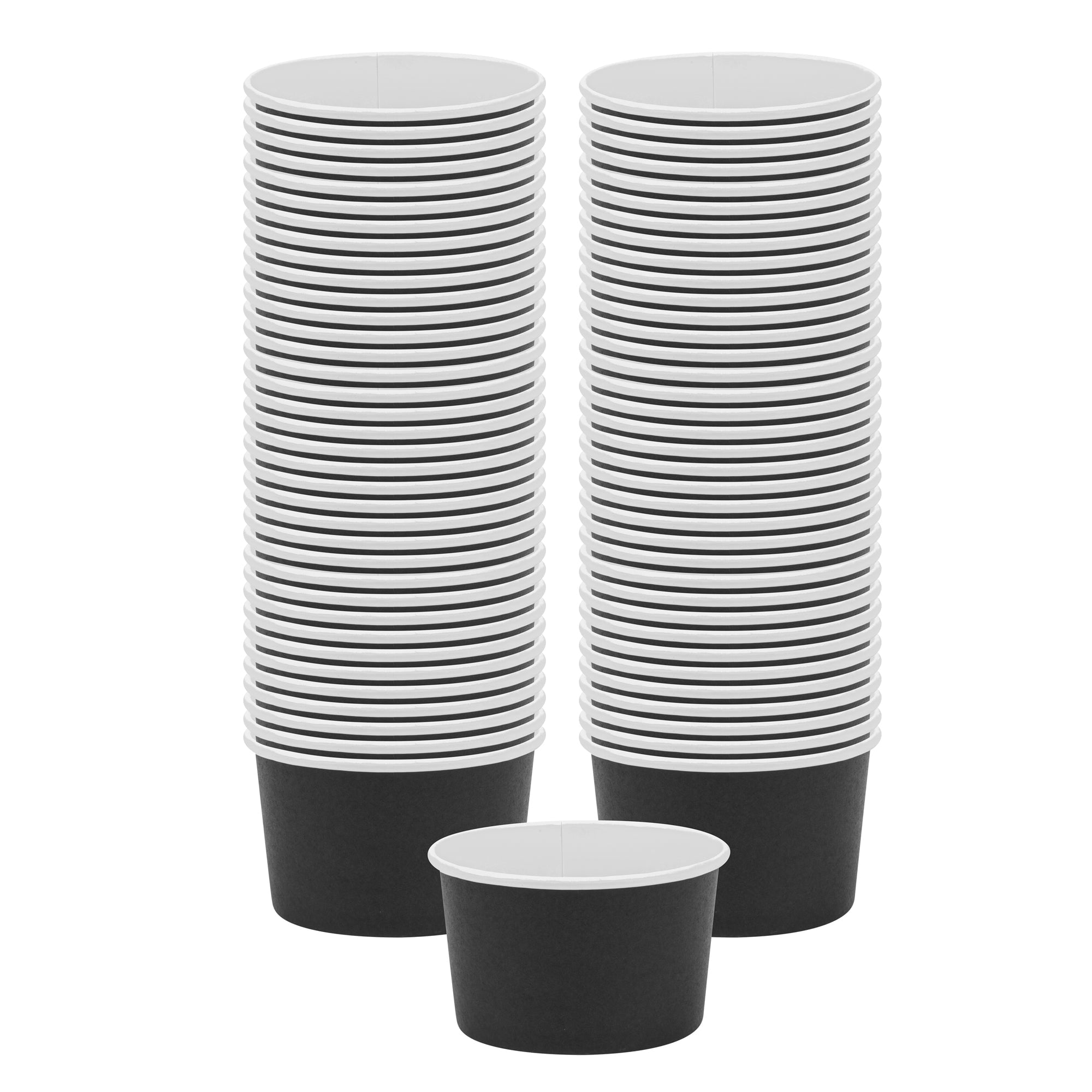 Coppetta 3 oz Round Black Paper To Go Cup - 3" x 3" x 1 3/4" - 200 ...