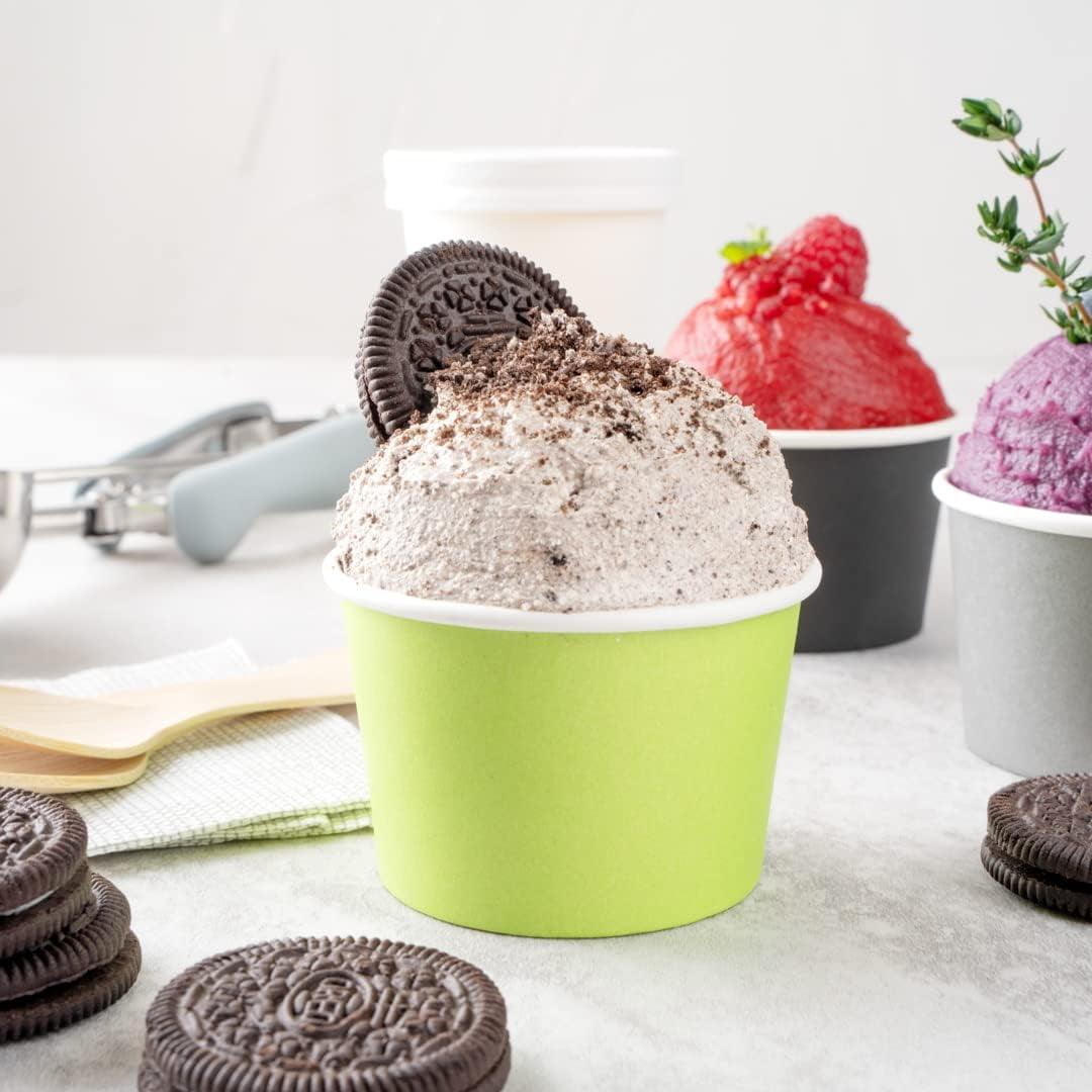 Coppetta 4 Ounce Dessert Cups, 200 Disposable Ice Cream Cups - Lids ...