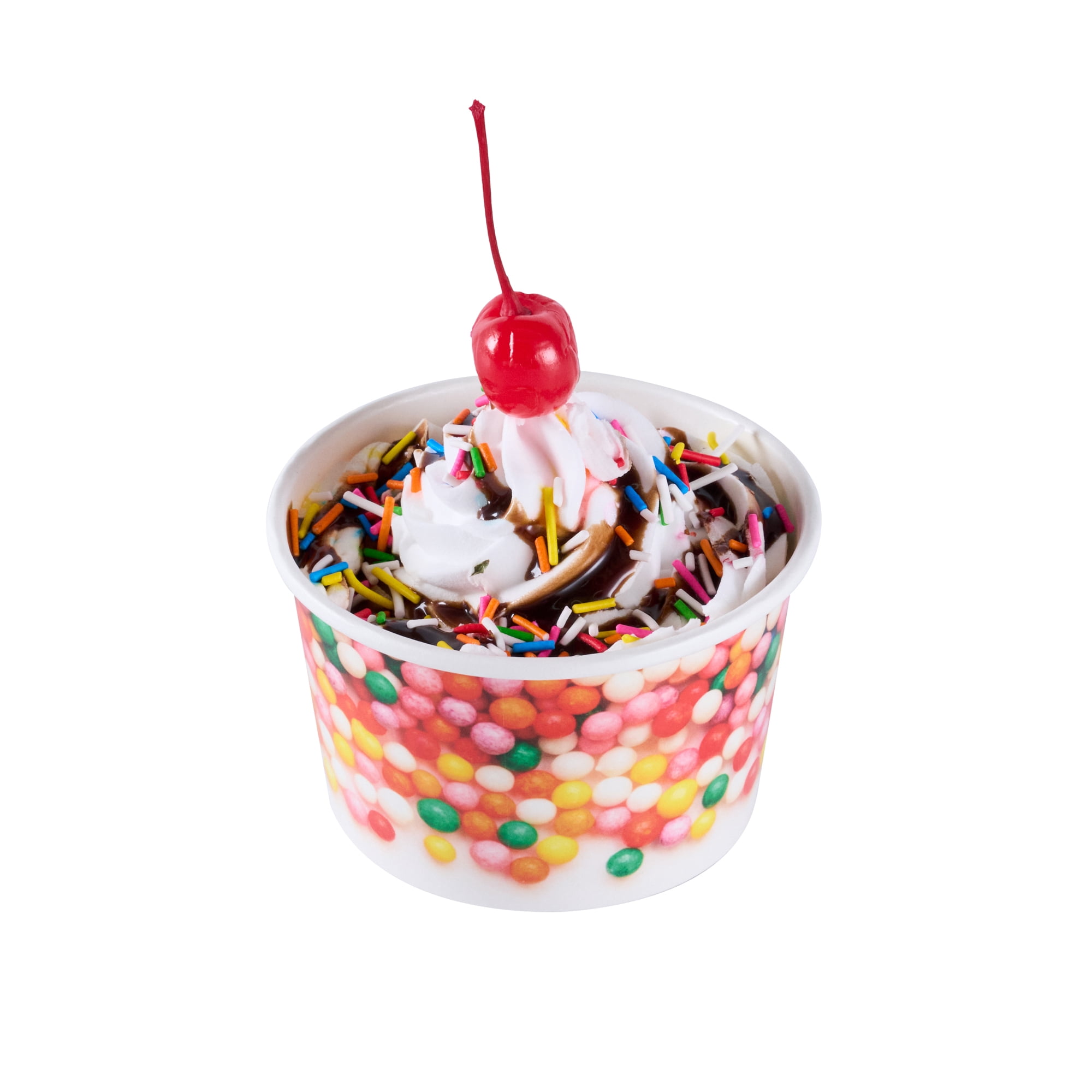 Coppetta 8 Ounce Dessert Cups, 200 Greaseproof Ice Cream Cups - Lids ...