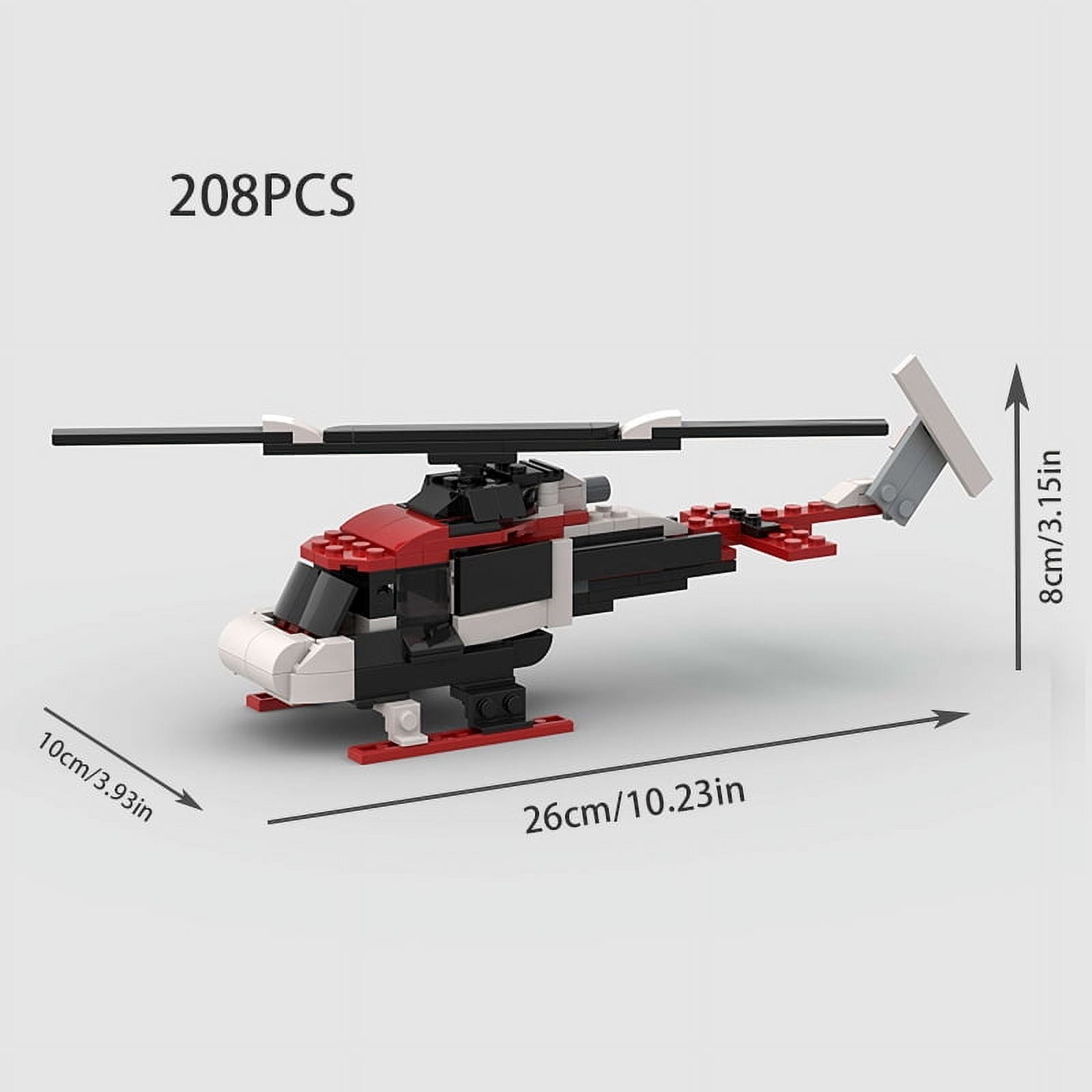 Copter Aircraft MOC Aeroplane Model Helipad City Plane Building Blocks ...