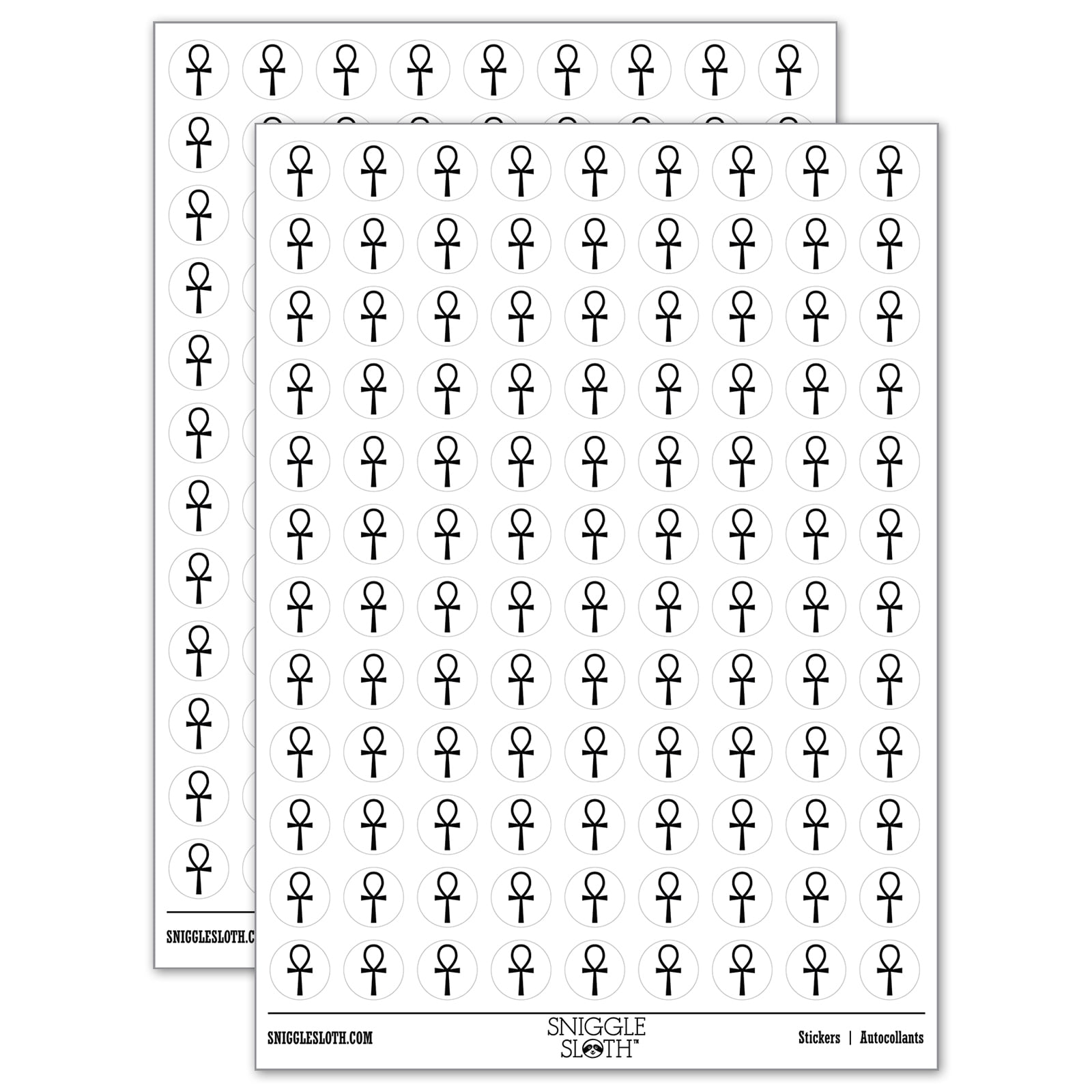 Coptic Cross Ankh Egyptian Hieroglyphic 200+ Round Stickers - White ...