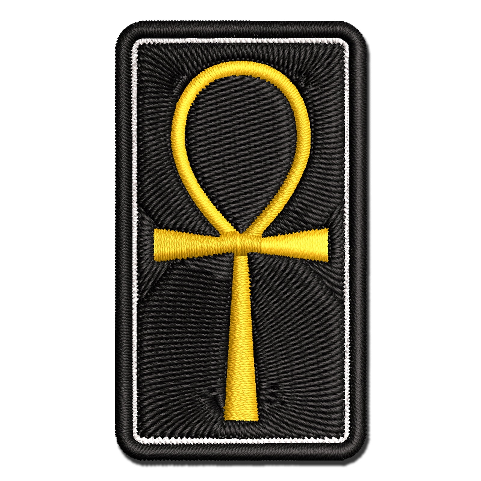 Coptic Cross Ankh Egyptian Hieroglyphic Applique Multi-Color Embroidered Hook & Loop Patch - 3 ...