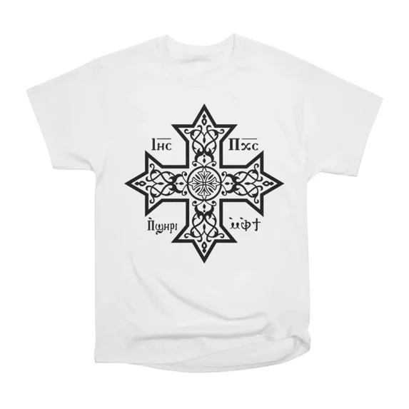 Coptic Cross Black Icon T-Shirt Tee Gift For Him Merch For Her Apparel ...