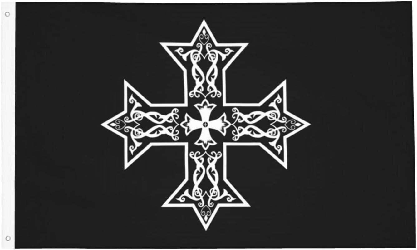 Coptic Orthodox Cross White Banner With Metal Grommets Double Sided ...