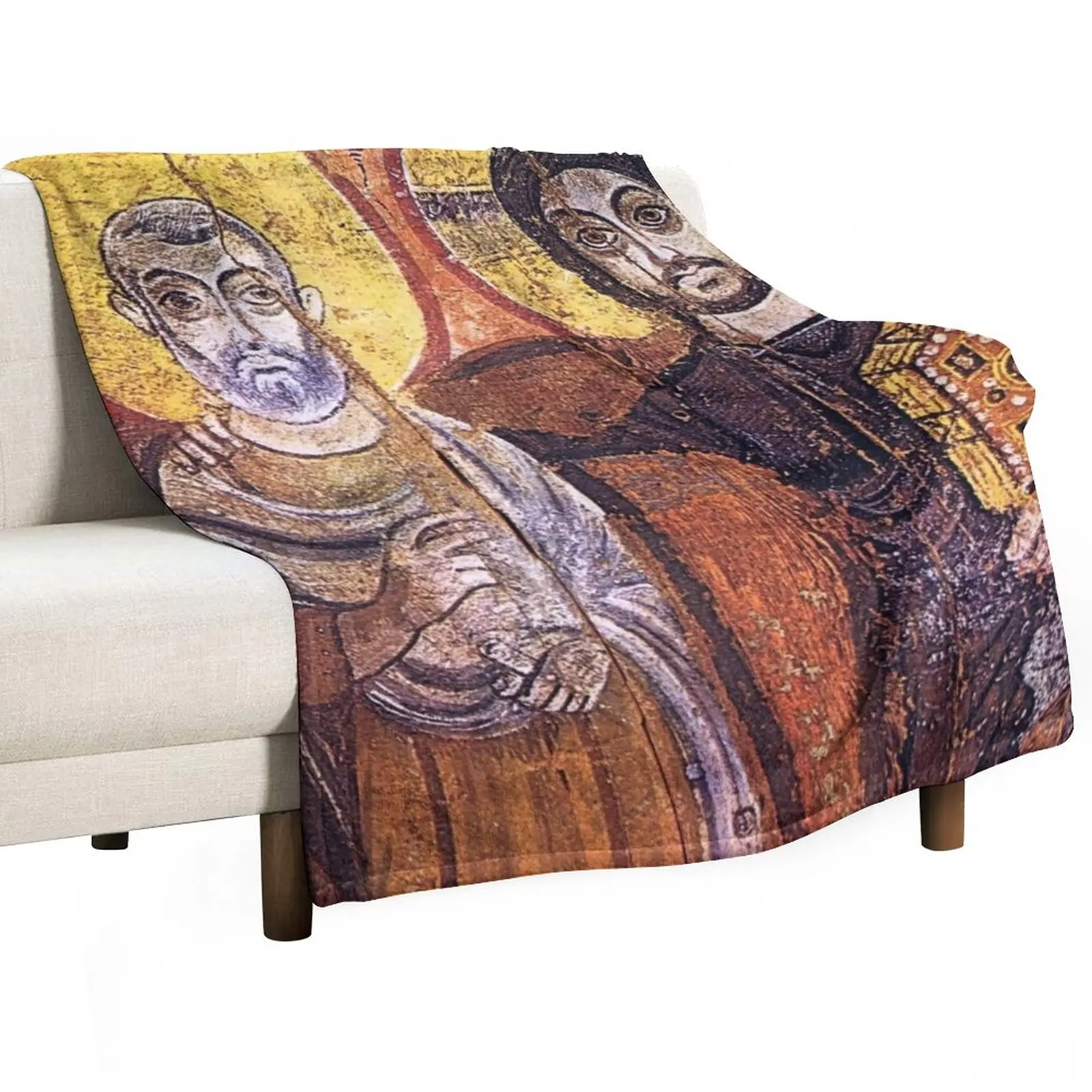 Coptic saints painted on wood Throw Blanket Winter beds Hairys Plush ...