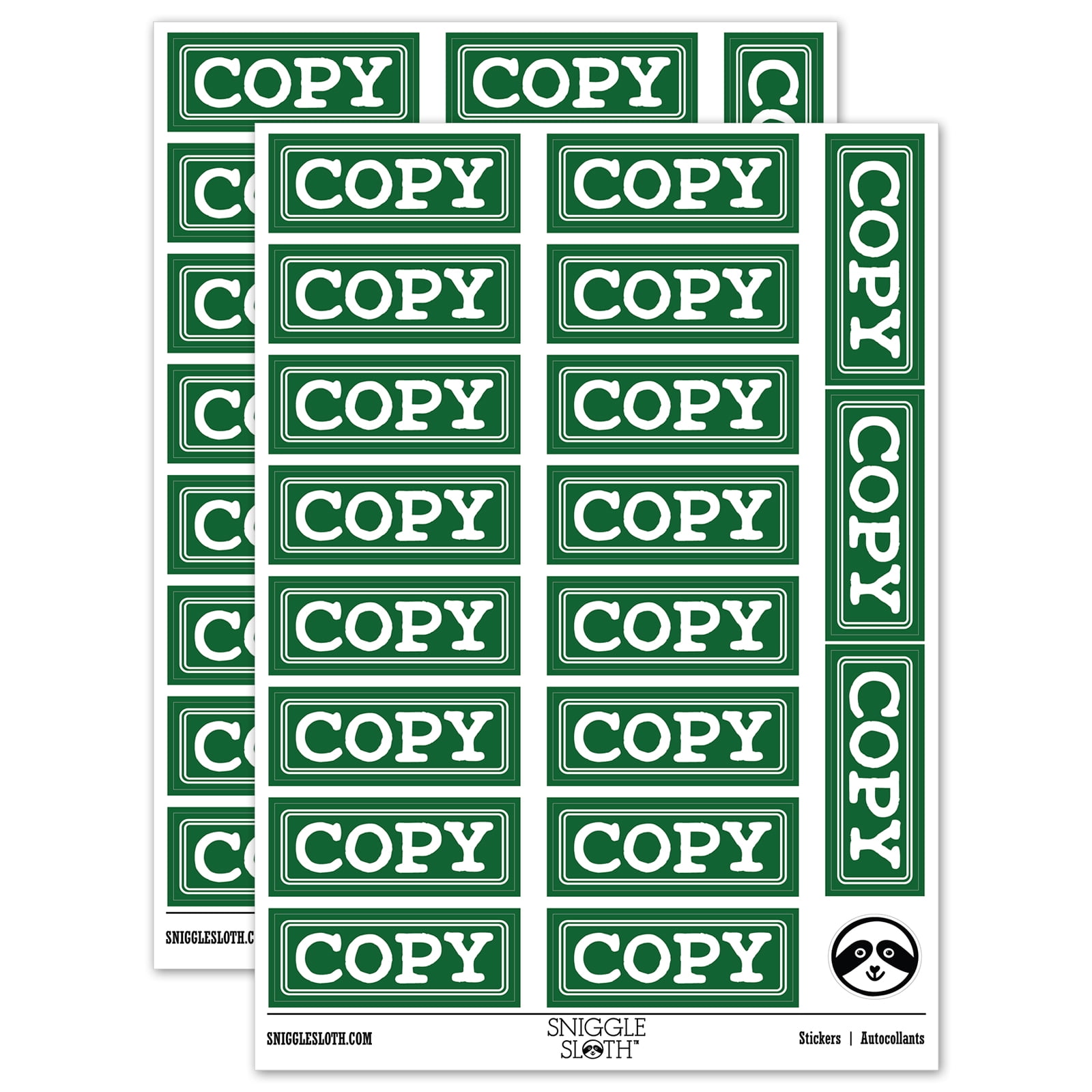 Copy Double Line Border Document Sticker Set - Dark Green - Matte ...