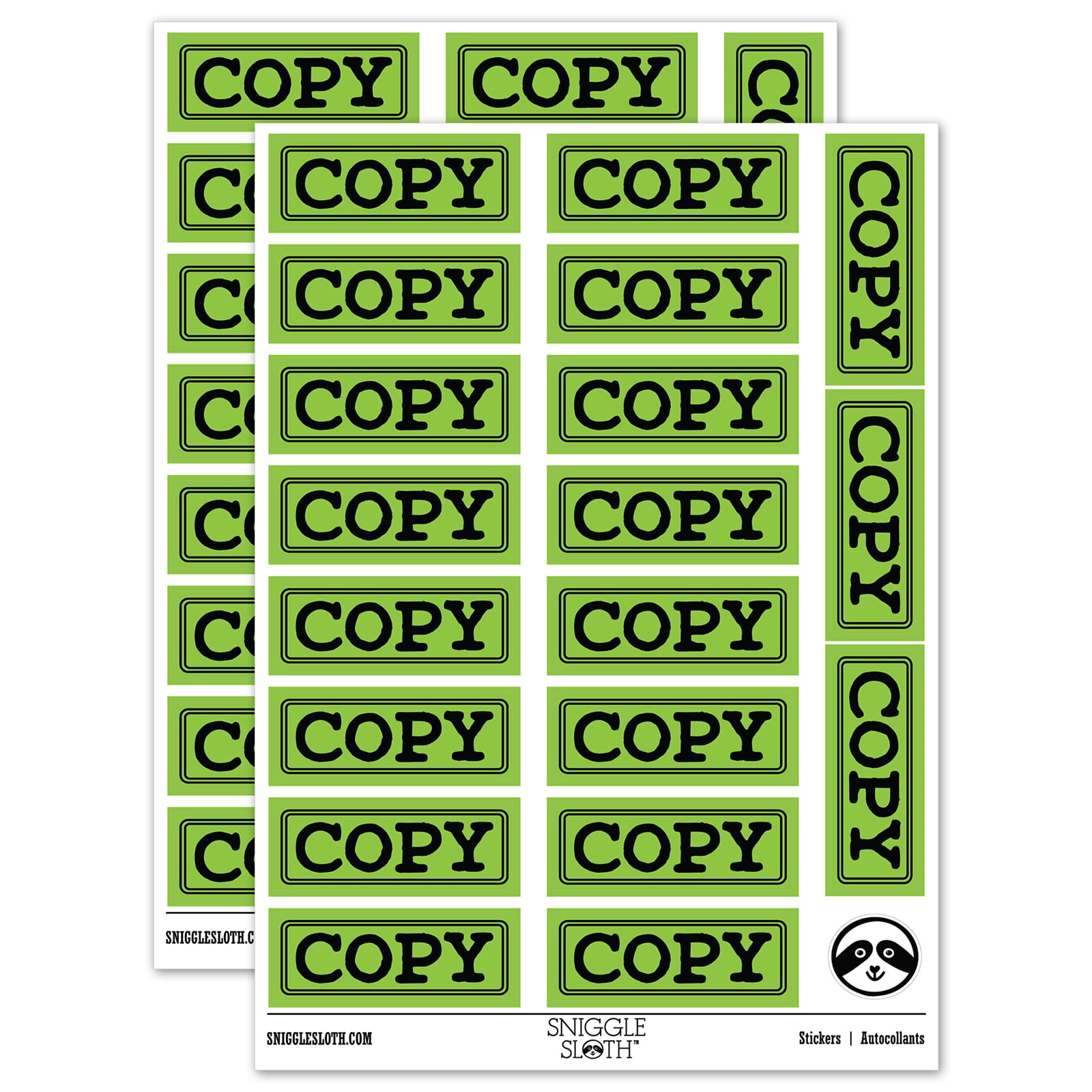 Copy Double Line Border Document Sticker Set - Light Green - Gloss ...