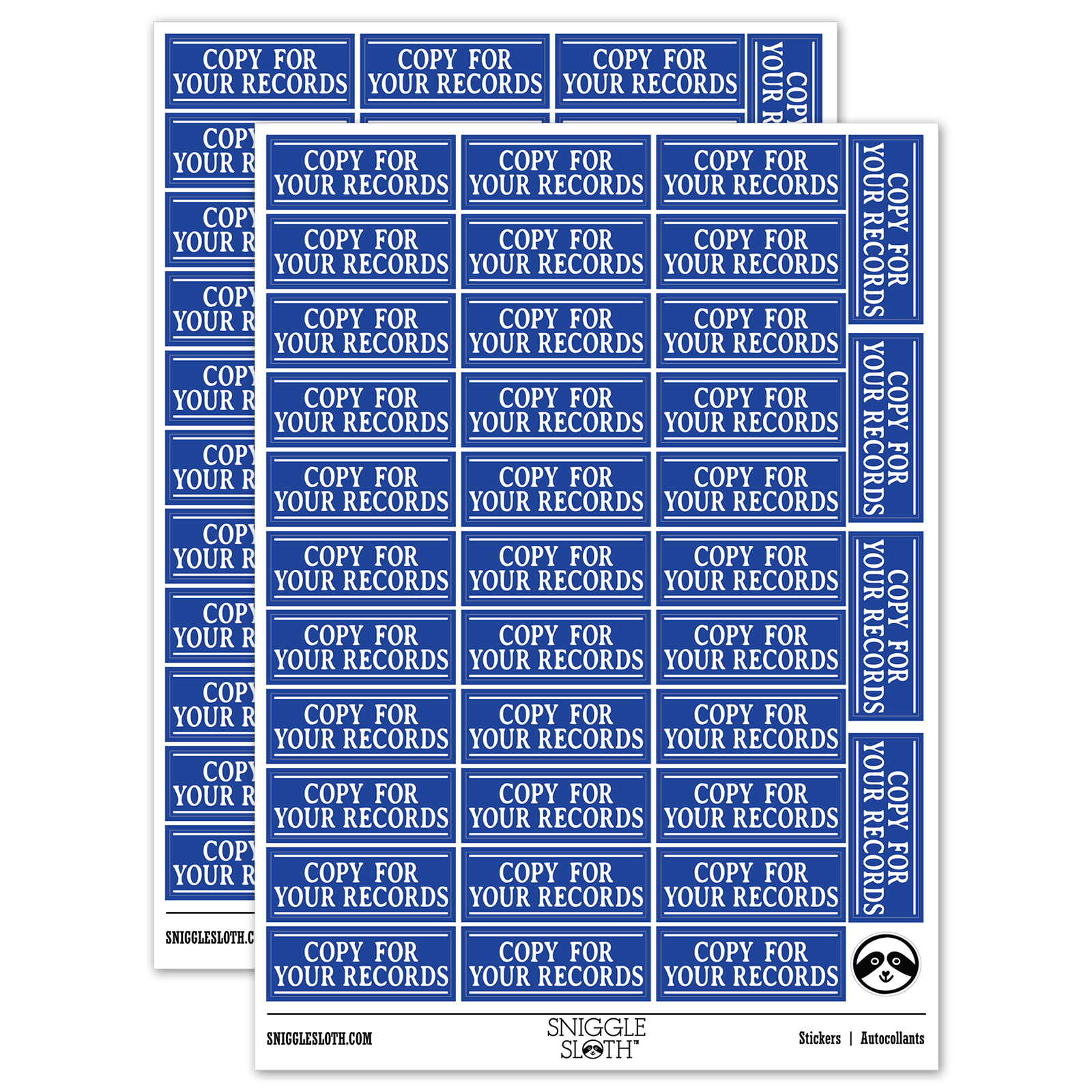 Copy For Your Records Document Sticker Set - Dark Blue - Matte Finish ...