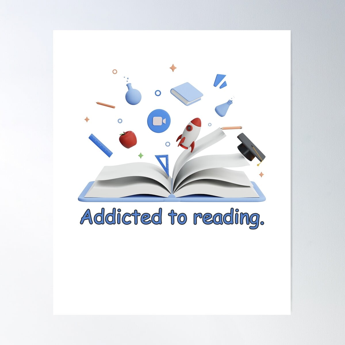 Copy Of Book Aesthetic - Addicted To Reading. Poster Wall Art, Modern ...