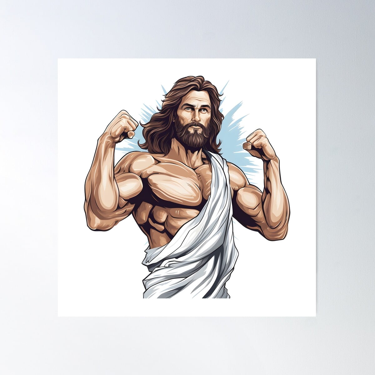 Copy Of Buff Jesus, Fit Jesus Poster Wall Art, Modern Wall Decor For ...
