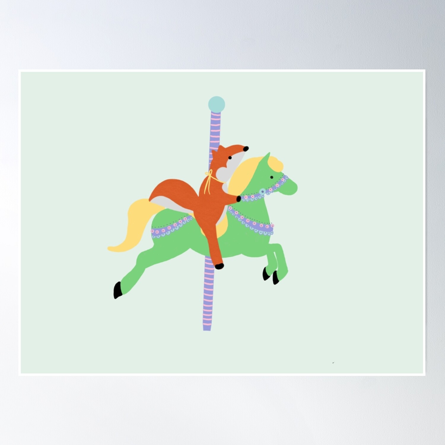 Copy Of Carousel Horses With Fox Poster Wall Art, Modern Wall Decor ...