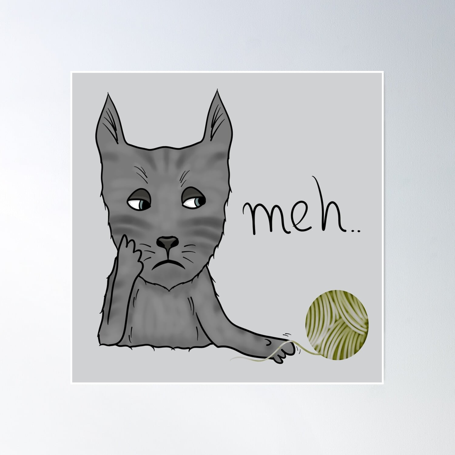 Copy Of Funny Meh Cat Poster Wall Art, Modern Wall Decor, 30x30 ...