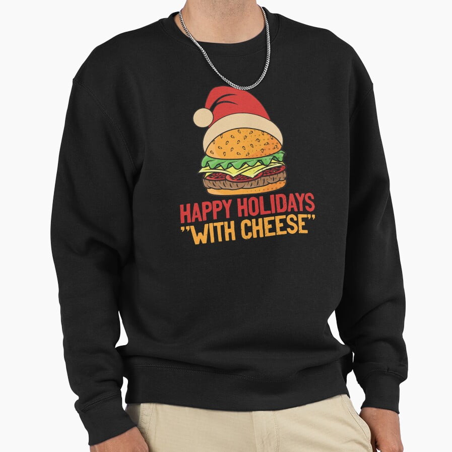 Copy Of Happy Holidays With Cheese Graphic Unisex Sweatshirt Retro ...