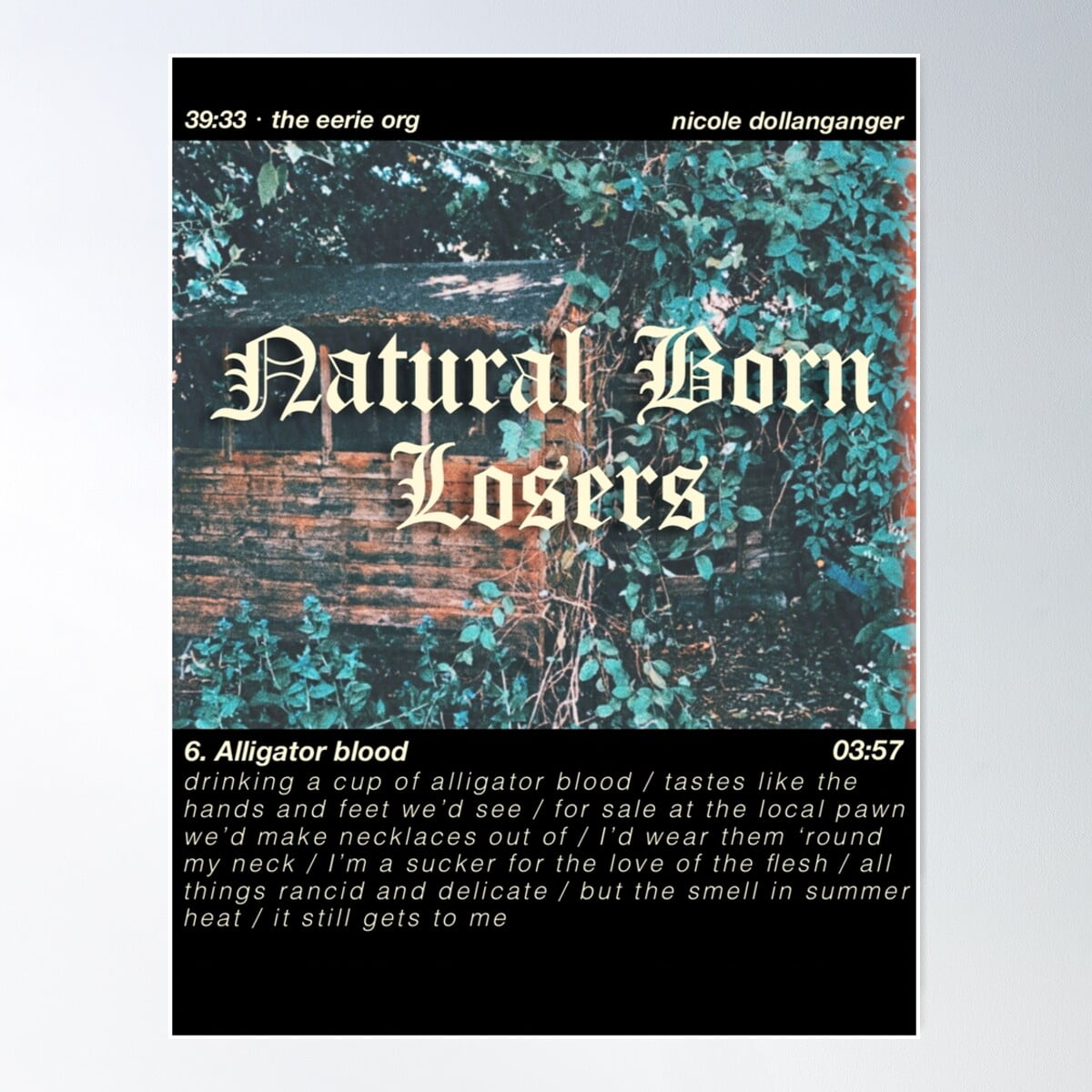 Copy Of Nicole Dollanganger | Natural Born Losers Poster Wall Art ...
