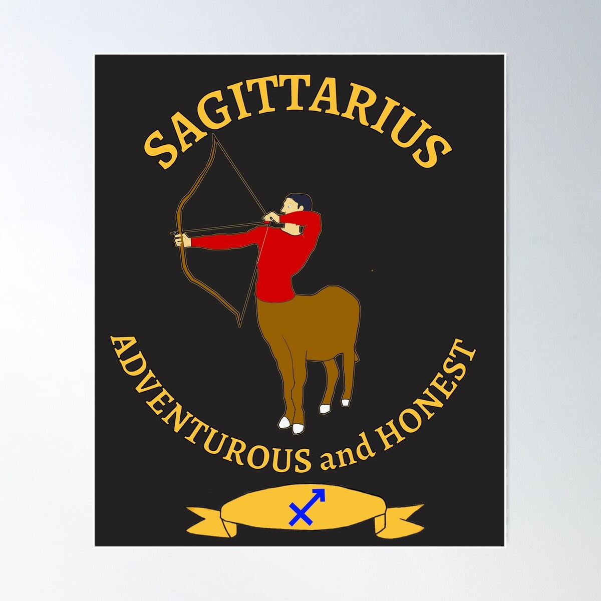 Copy Of Sagittarius Is A Centaur Cartoon Poster Wall Art, Modern Wall ...