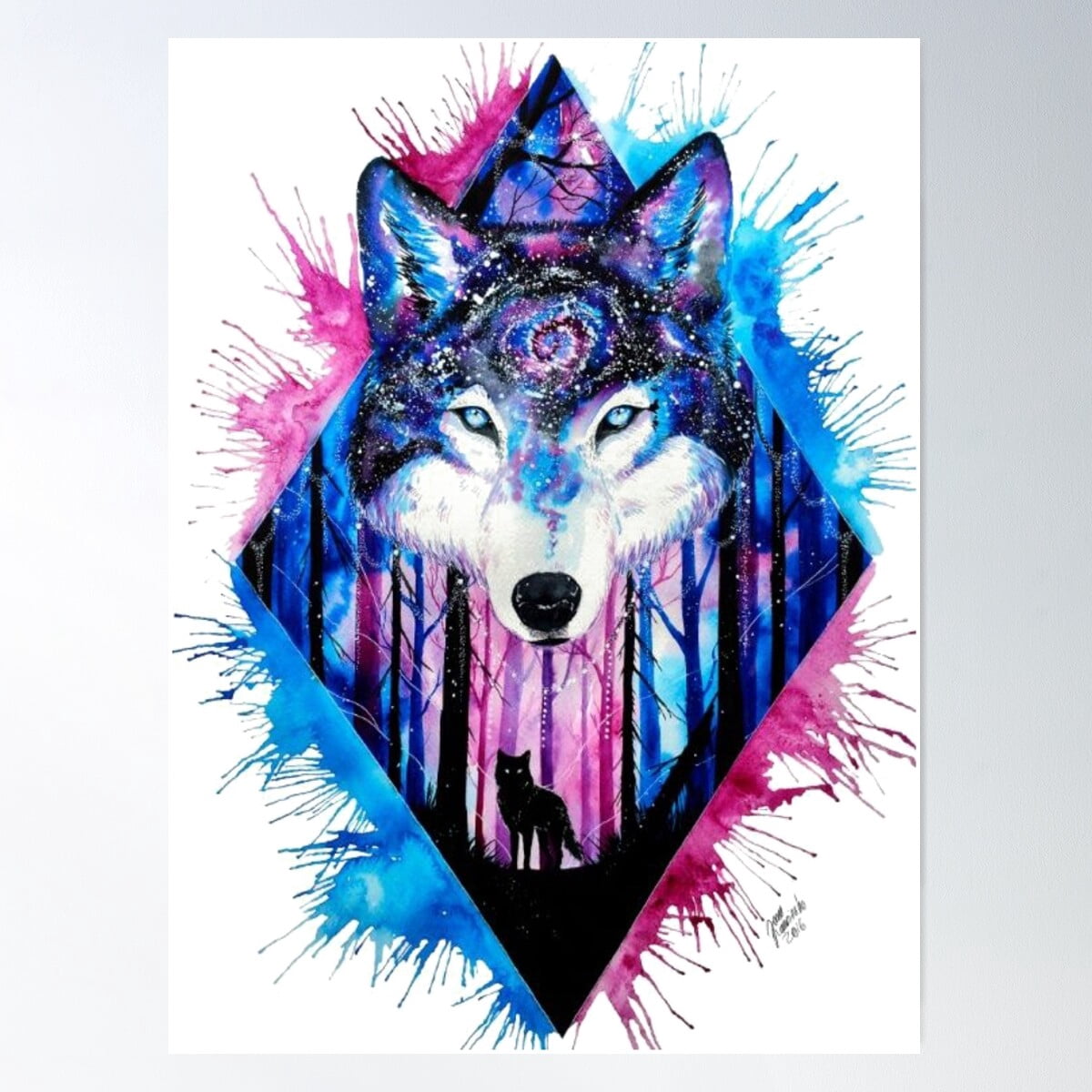 Copy Of Wolf Face Lovers Poster Wall Art Modern Wall Decor For Living ...
