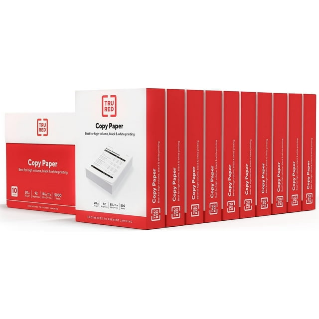 Copy Paper 20 lb. 92-Bright 5,000 Sheets/Carton - Walmart.com