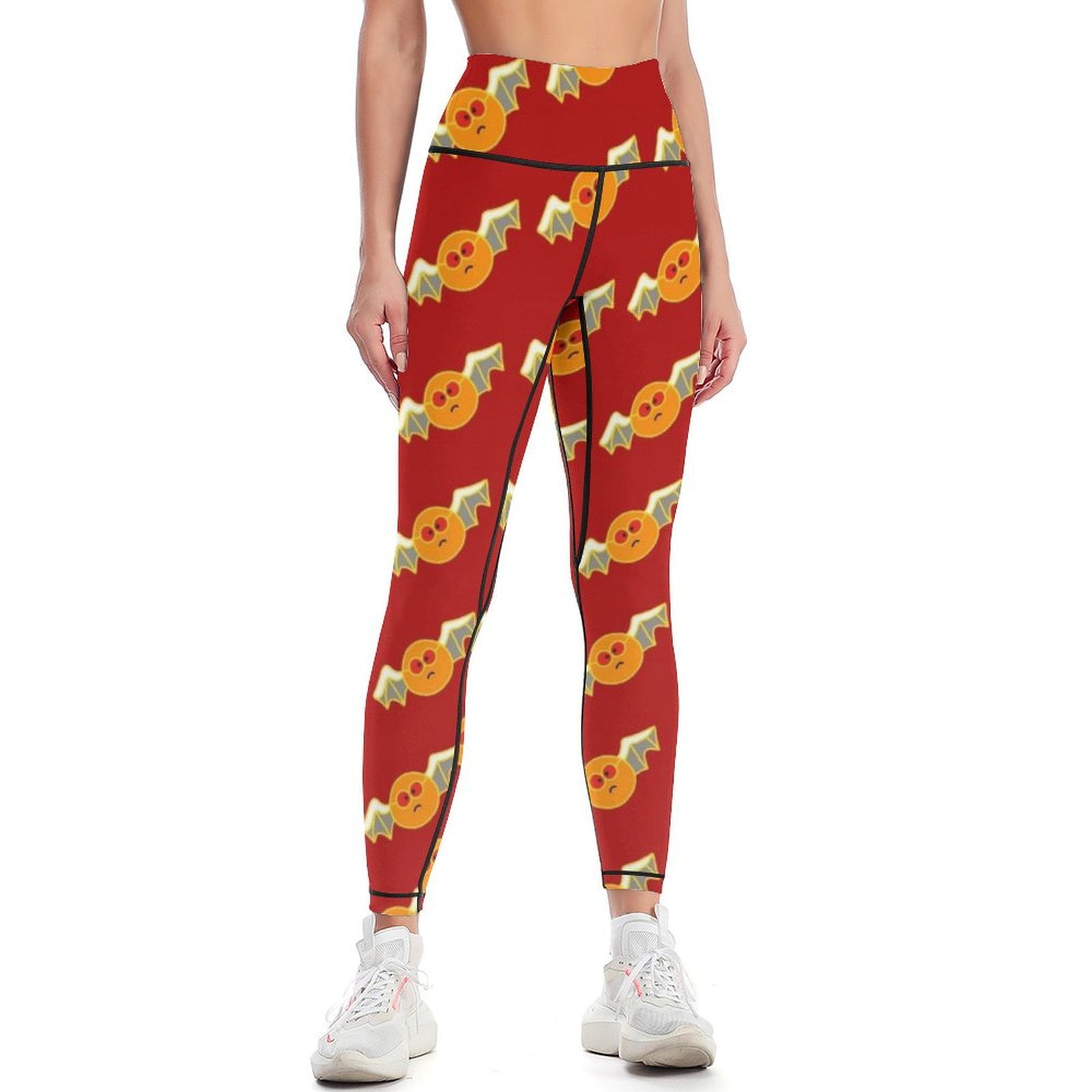 Copy of Cartoon sad Bat with red eyes for Halloween new Leggings ...