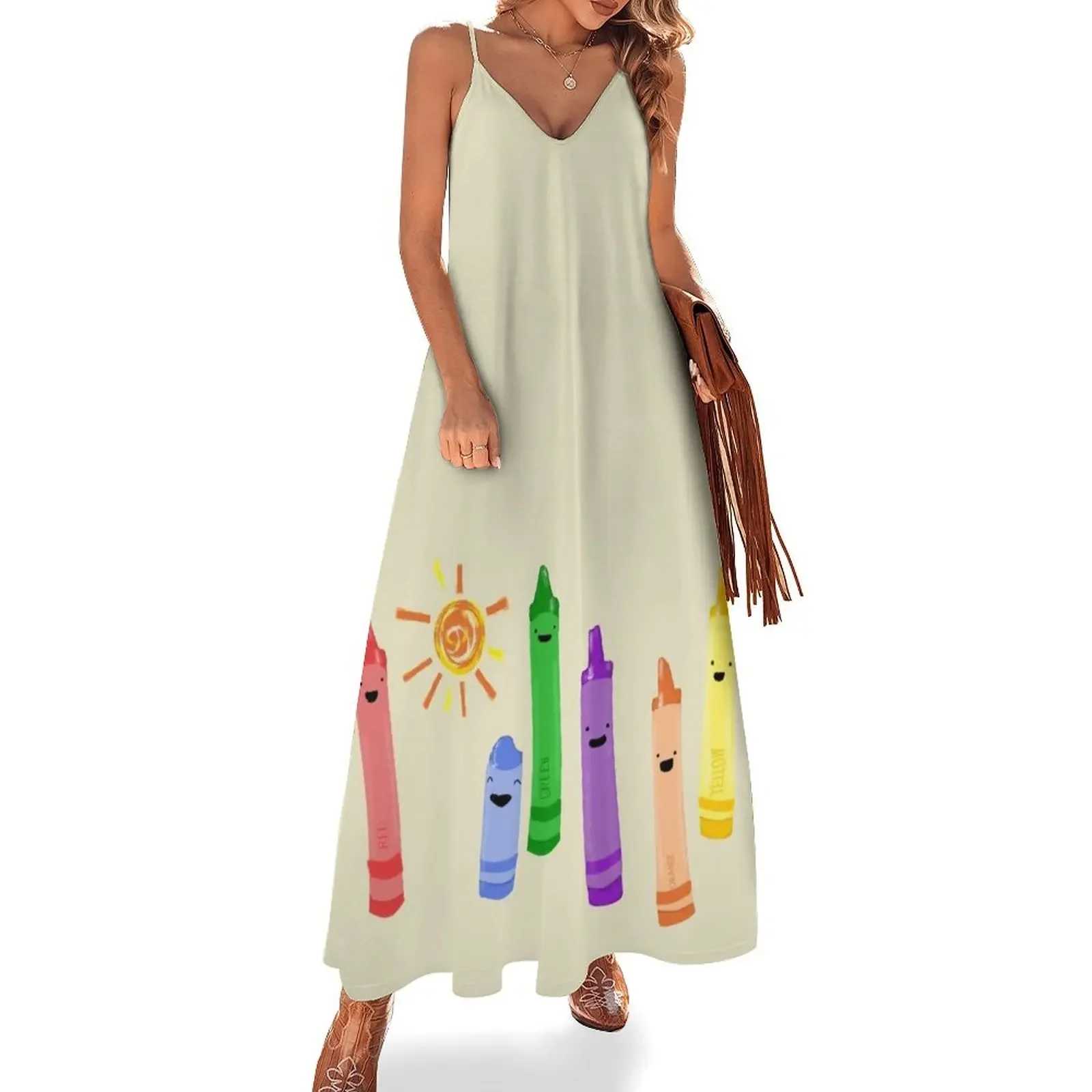 Copy of Crayons that won’t quit Sleeveless Dress chic and elegant ...