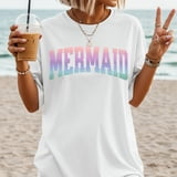 Copy of Mermaid Tee Preppy Beach Tee Summer TeeShirt Beach Lover Gifted ...