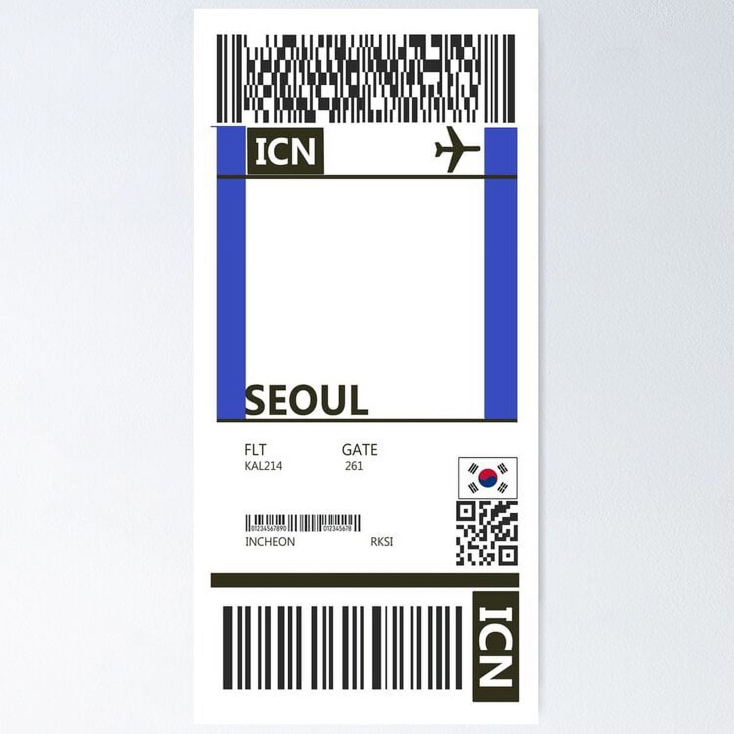 Copy of Paris Boarding Pass Poster, 8x12 UNFRAMED - Walmart.com