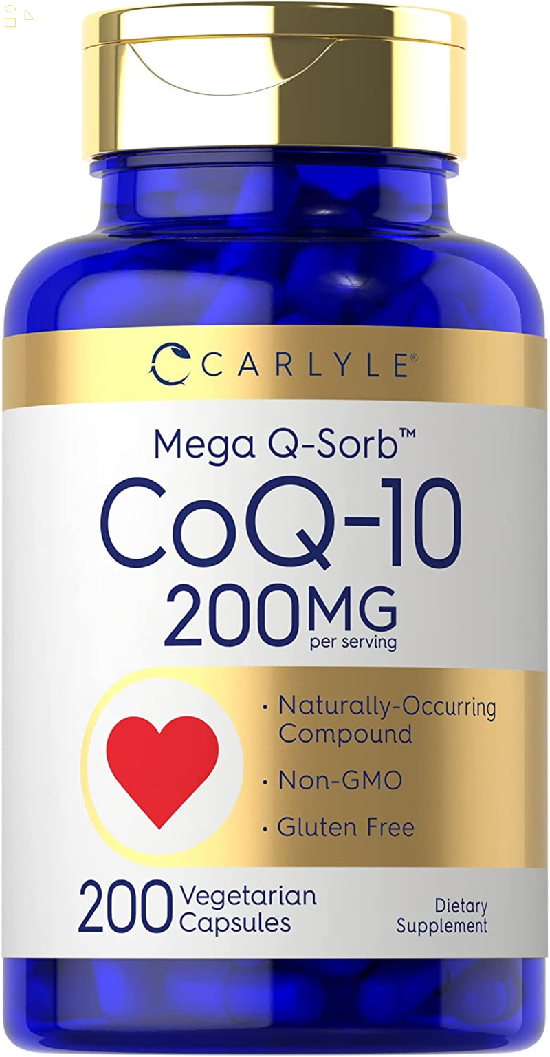 Coq10 200Mg | 200 Capsules | Mega Q-Sorb Coenzyme Q-10 | Vegetarian ...
