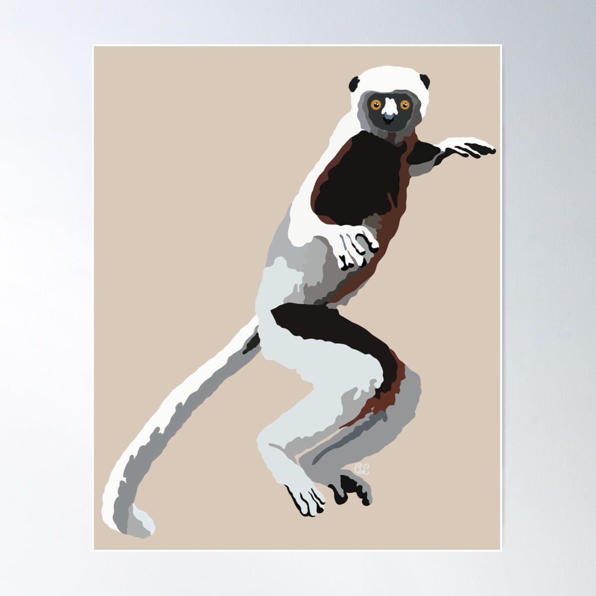 Coquerel’S Sifaka (Propithecus Coquereli) Poster Wall Art, Modern Wall ...