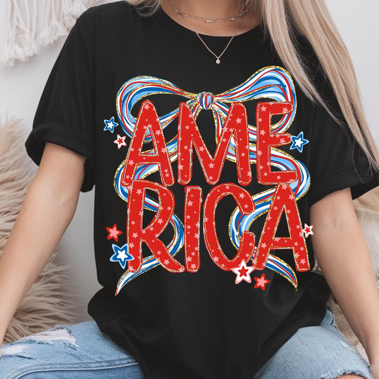 Coquette 4th of July America shirt, Preppy 4th of July shirt, Girly ...