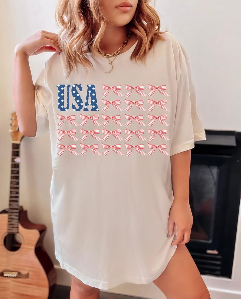 Coquette 4th of July Shirt, Chinoiserie America Shirt, American Girly ...