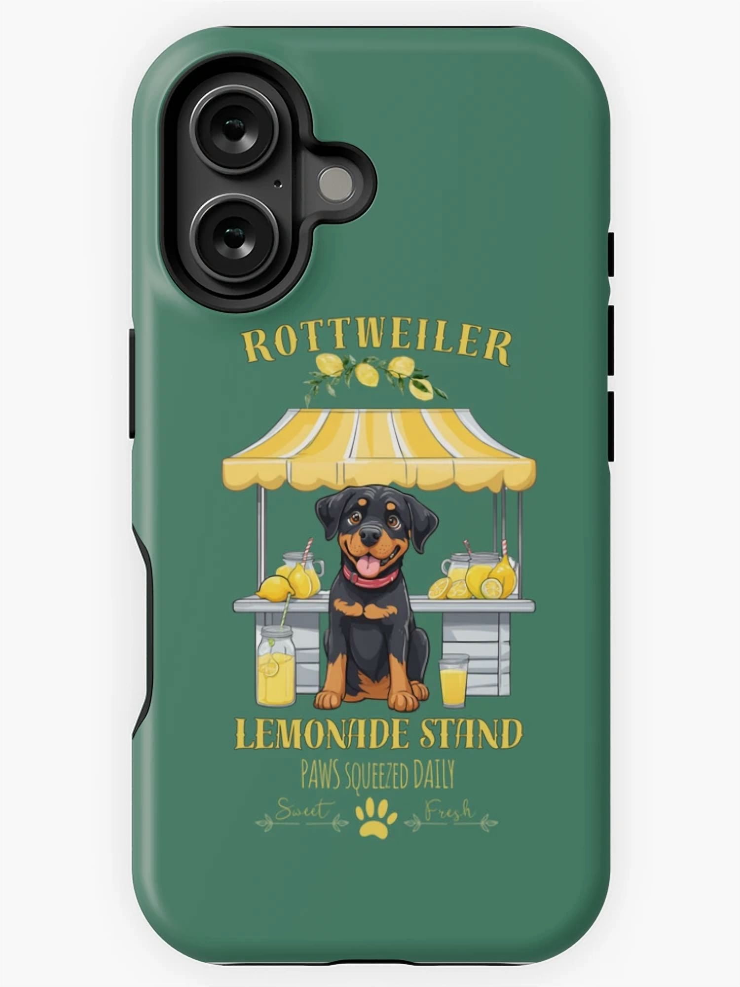 Coquette Aesthetic Dog Lemonade Stand Paws Squeezed Daily Sweet iPhone Case for 11 through 16 ...