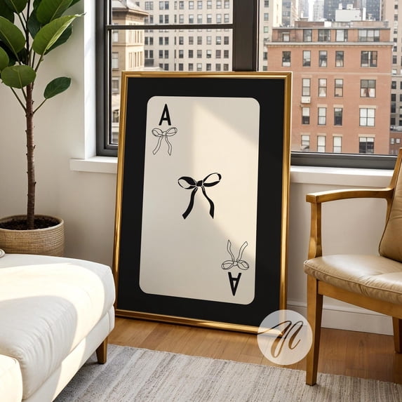 Coquette Aesthetic Playing Card Wall Art Room Decor, Stretched Canvas ...