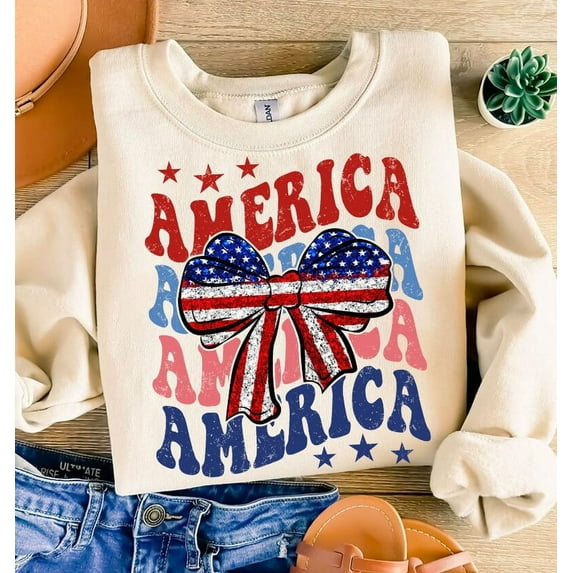 Coquette American Flag Coquette Bow 4th of July sublimation, America ...