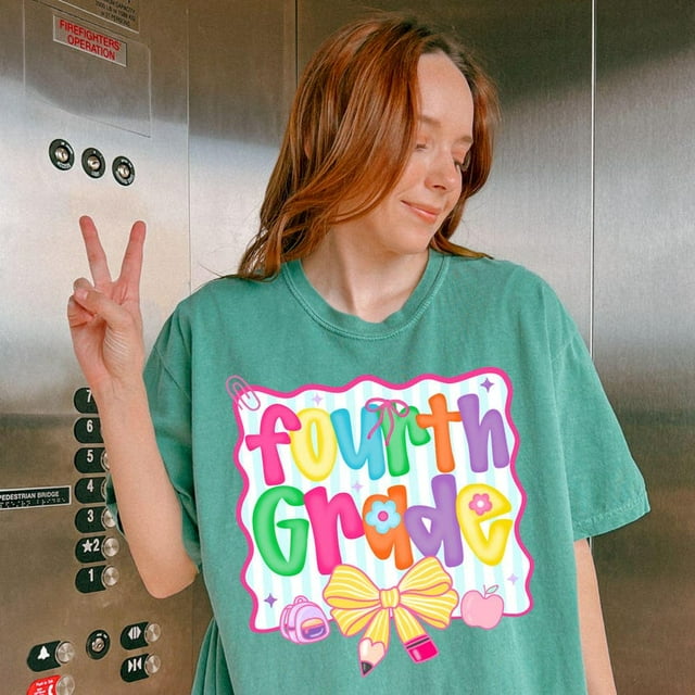 Coquette Back to School Shirt Bundle, Preppy Neon Doodle Design for Pre ...