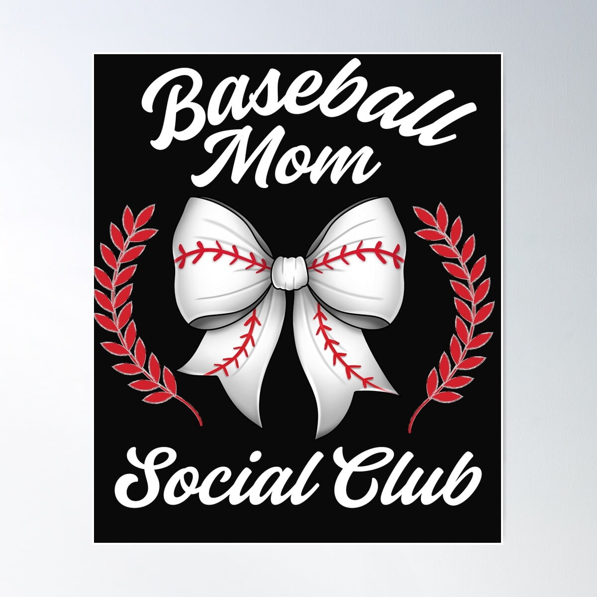 Coquette Baseball Mom Social Club Poster Wall Art, Modern Wall Decor ...