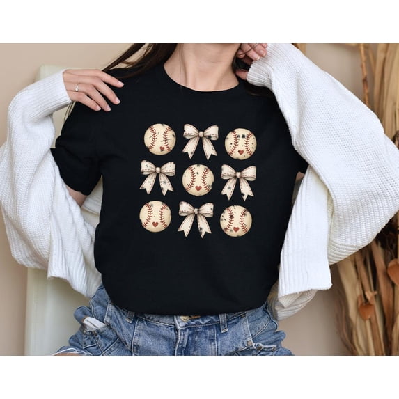 Coquette Baseball Shirt Bow Baseball TShirt Cute Baseball Mom Tee Girly ...