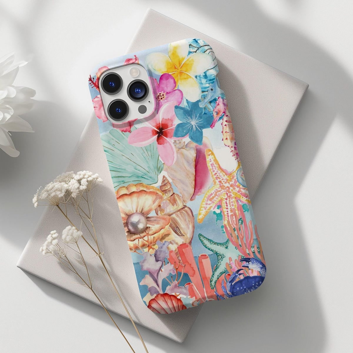 Coquette Beachy Hibiscus Scrapbook Phone Case 17 16 15 14 13 12 11 Pro ...