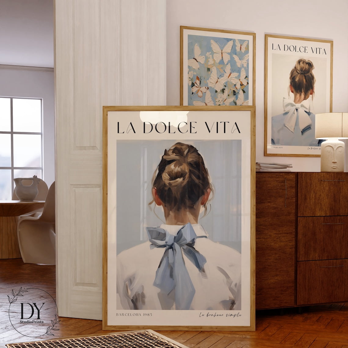 Coquette Blue Room Decor, Set of 3 Prints, Eclectic Wall Print, Preppy ...