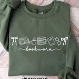 Coquette Bookworm Shirt Bookish Doodles Sweat Librarian Shirt Reading ...
